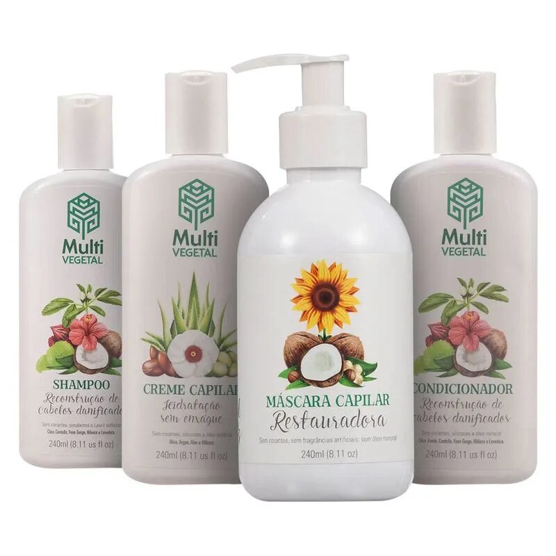 Multi Vegetal Complete Hair Treatment Kit - Coconut Damaged Hair ...