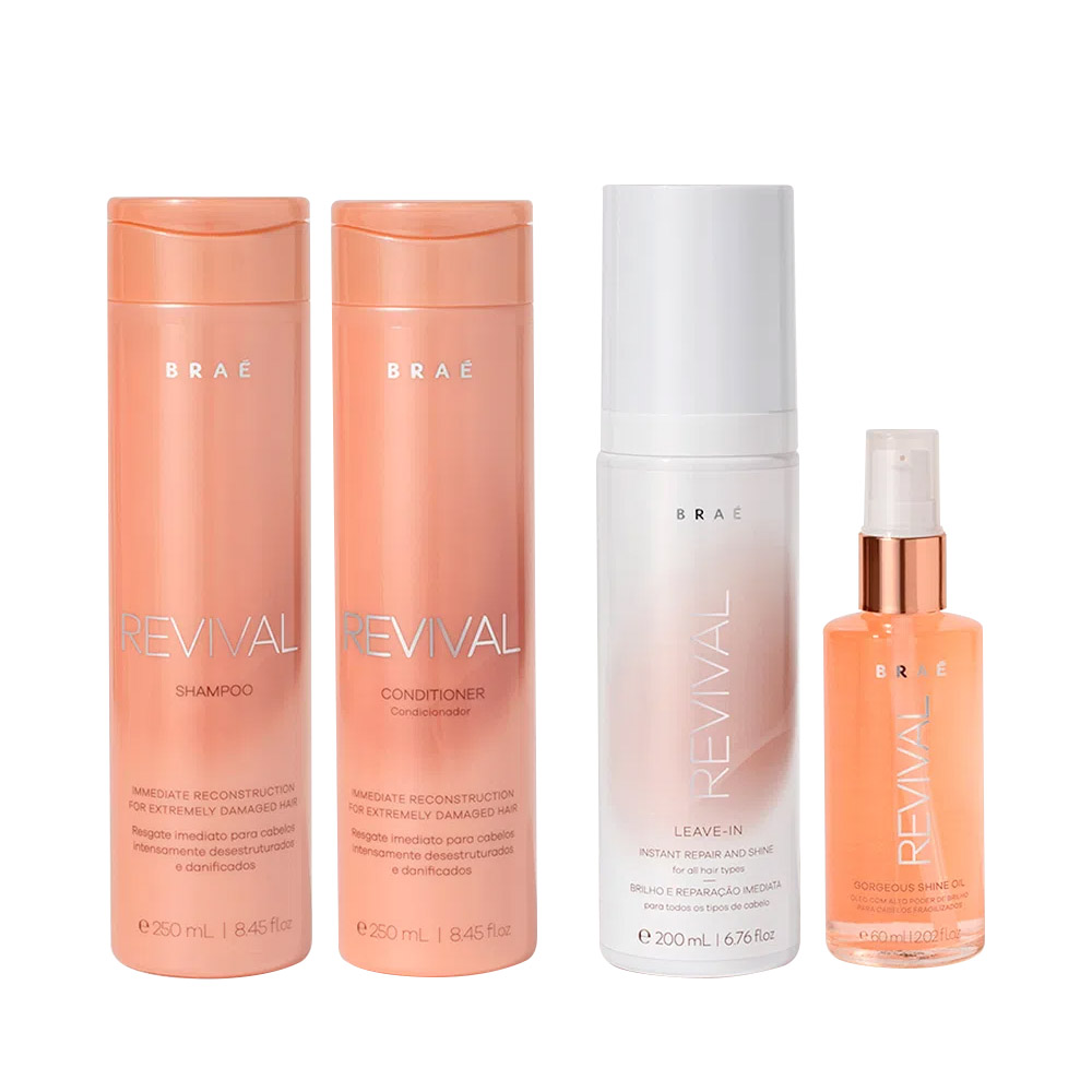 Braé Home Care Revival Treatment Kit Immediate Reconstruction Shampoo ...